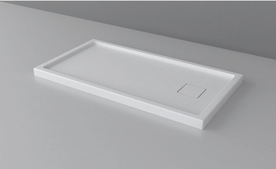 Base rectangulaire cache drain carré au bout • Plomberie Goulet